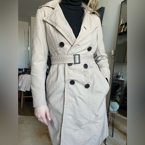 Zara | Jackets & Coats | Zara Belted Cream Trench Coat | Poshmark